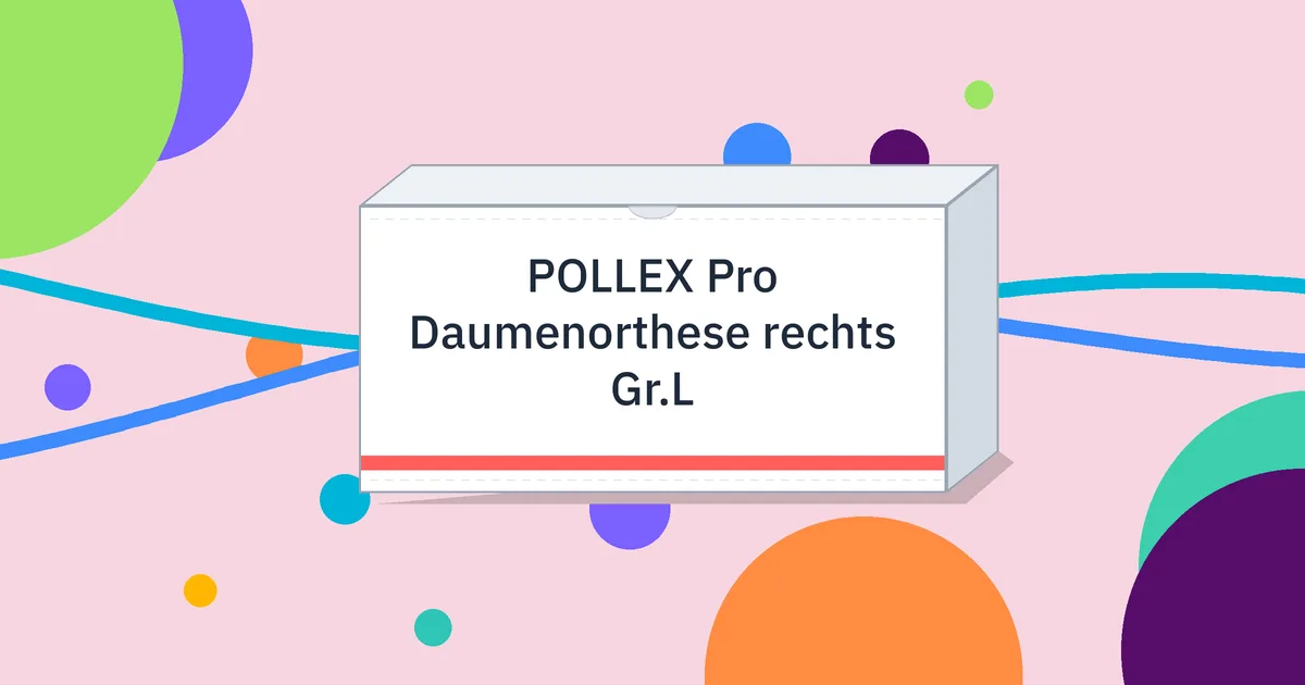 Symbolbild: Packung mit der Aufschrift POLLEX Pro Daumenorthese rechts Gr.L (PZN 17373780) – Verfügbarkeit und Bezug in Apotheken in Frankfurt am Main