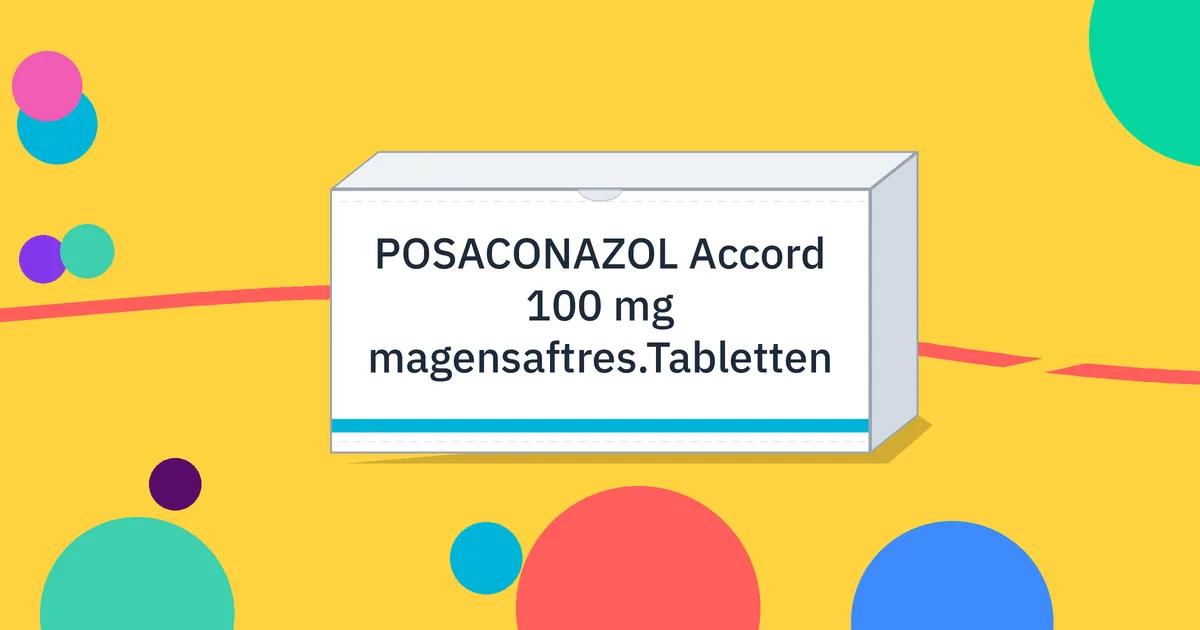 Symbolbild: Packung mit der Aufschrift POSACONAZOL Accord 100 mg magensaftres.Tabletten (PZN 19725869) – Verfügbarkeit und Bezug in Apotheken in Frankfurt am Main