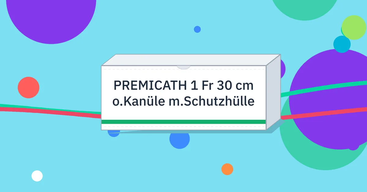 Symbolbild: Packung mit der Aufschrift PREMICATH 1 Fr 30 cm o.Kanüle m.Schutzhülle (PZN 09398234) – Verfügbarkeit und Bezug in Apotheken in Frankfurt am Main