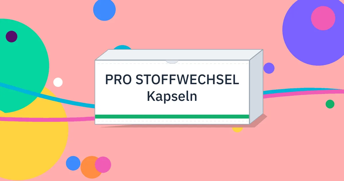 Symbolbild: Packung mit der Aufschrift PRO STOFFWECHSEL Kapseln (PZN 11308913) – Verfügbarkeit und Bezug in Apotheken in Frankfurt am Main