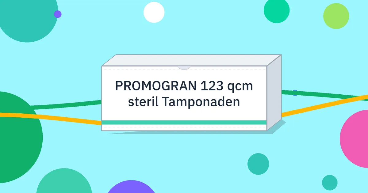 Symbolbild: Packung mit der Aufschrift PROMOGRAN 123 qcm steril Tamponaden (PZN 03479664) – Verfügbarkeit und Bezug in Apotheken in Frankfurt am Main