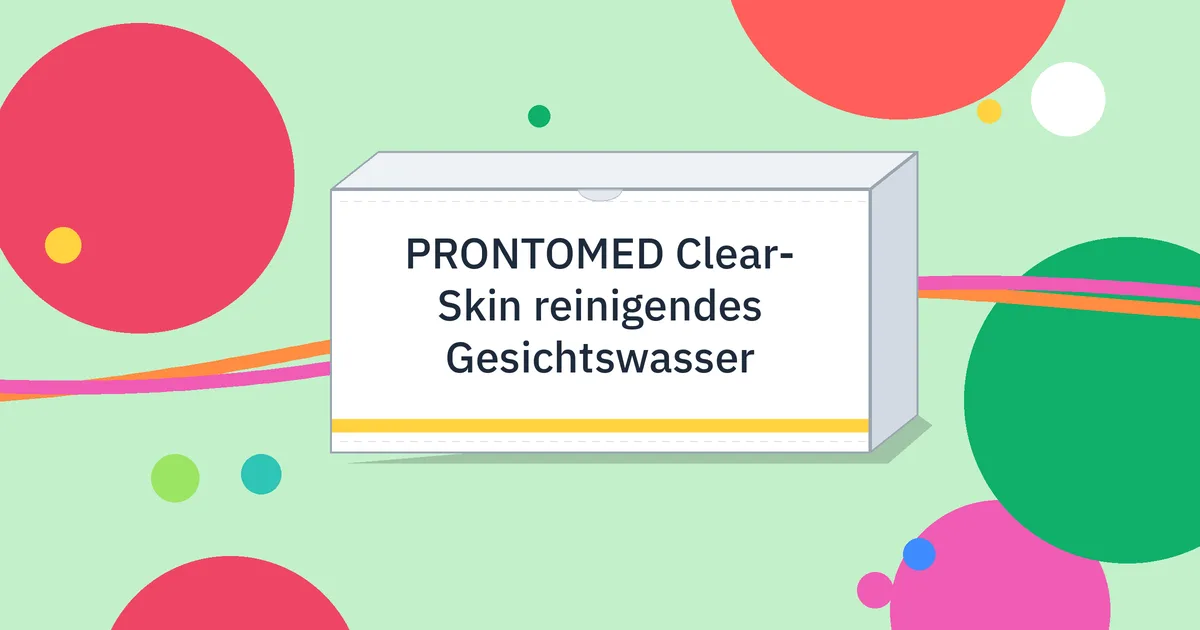 Symbolbild: Packung mit der Aufschrift PRONTOMED Clear-Skin reinigendes Gesichtswasser (PZN 10204666) – Verfügbarkeit und Bezug in Apotheken in Frankfurt am Main