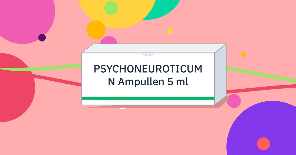 Symbolbild: Packung mit der Aufschrift PSYCHONEUROTICUM N Ampullen 5 ml (PZN 01715468) – Verfügbarkeit und Bezug in Apotheken in Frankfurt am Main