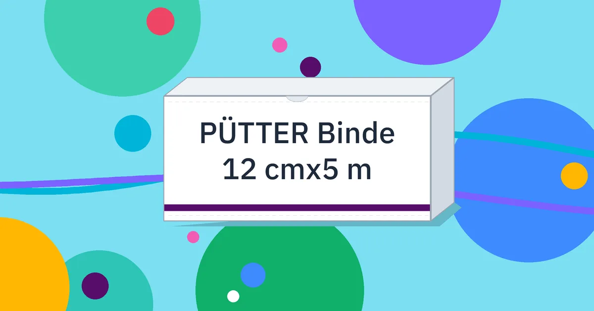 Symbolbild: Packung mit der Aufschrift PÜTTER Binde 12 cmx5 m (PZN 18359026) – Verfügbarkeit und Bezug in Apotheken in Frankfurt am Main