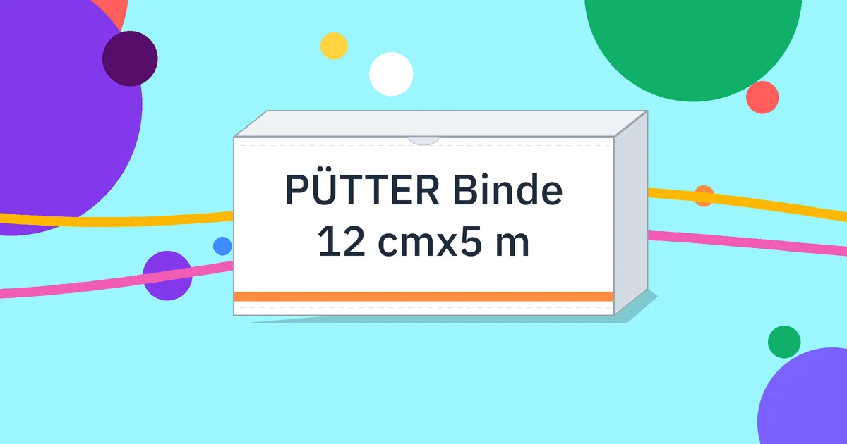 Symbolbild: Packung mit der Aufschrift PÜTTER Binde 12 cmx5 m (PZN 18375924) – Verfügbarkeit und Bezug in Apotheken in Frankfurt am Main