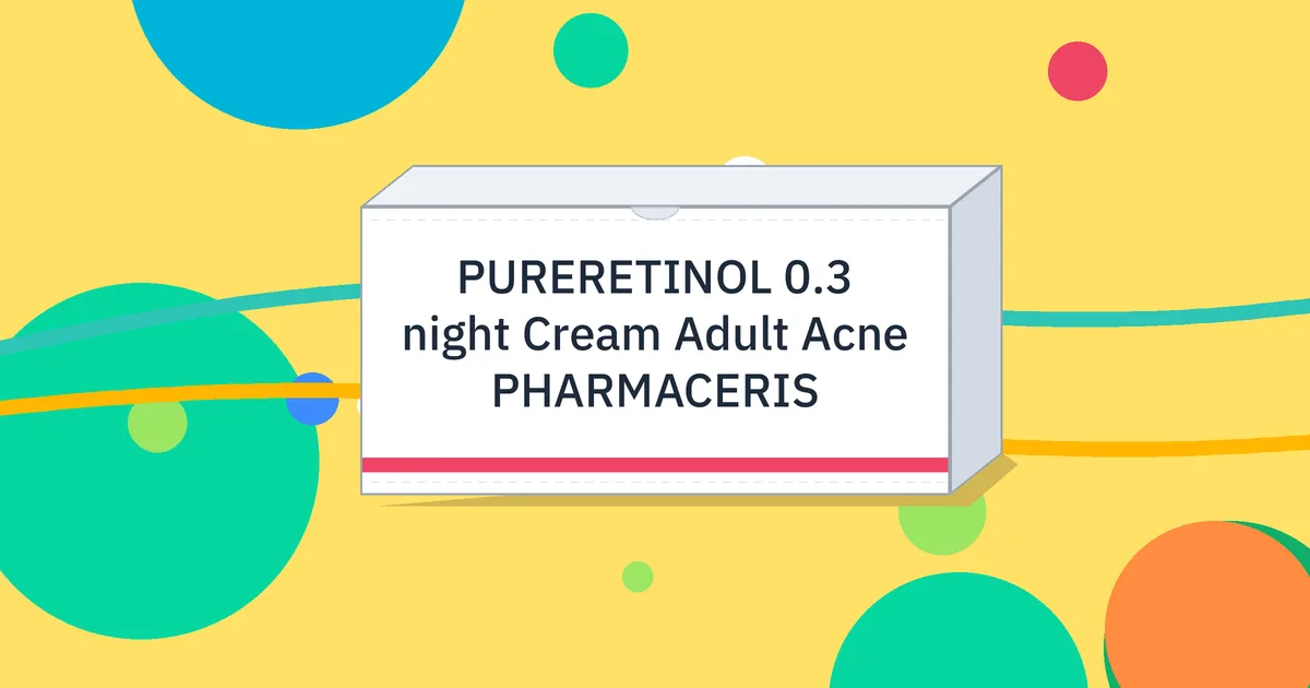 Symbolbild: Packung mit der Aufschrift PURERETINOL 0.3 night Cream Adult Acne PHARMACERIS (PZN 16390575) – Verfügbarkeit und Bezug in Apotheken in Frankfurt am Main