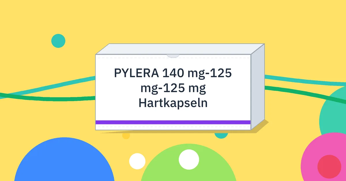 Symbolbild: Packung mit der Aufschrift PYLERA 140 mg-125 mg-125 mg Hartkapseln (PZN 09705624) – Verfügbarkeit und Bezug in Apotheken in Frankfurt am Main