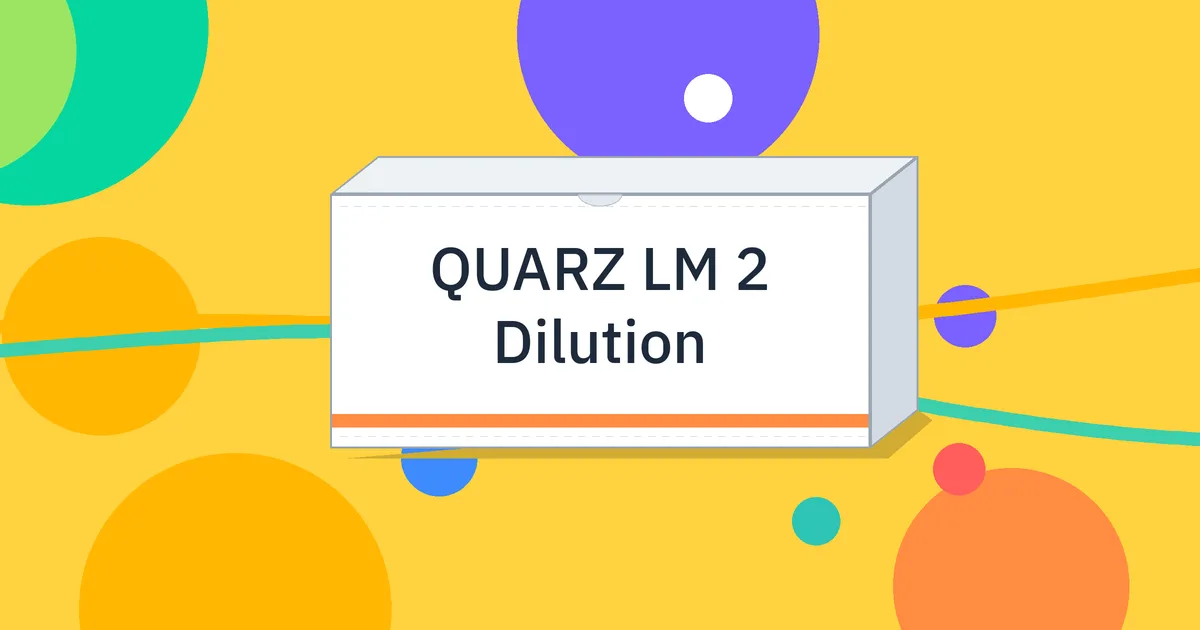 Symbolbild: Packung mit der Aufschrift QUARZ LM 2 Dilution (PZN 13045323) – Verfügbarkeit und Bezug in Apotheken in Frankfurt am Main