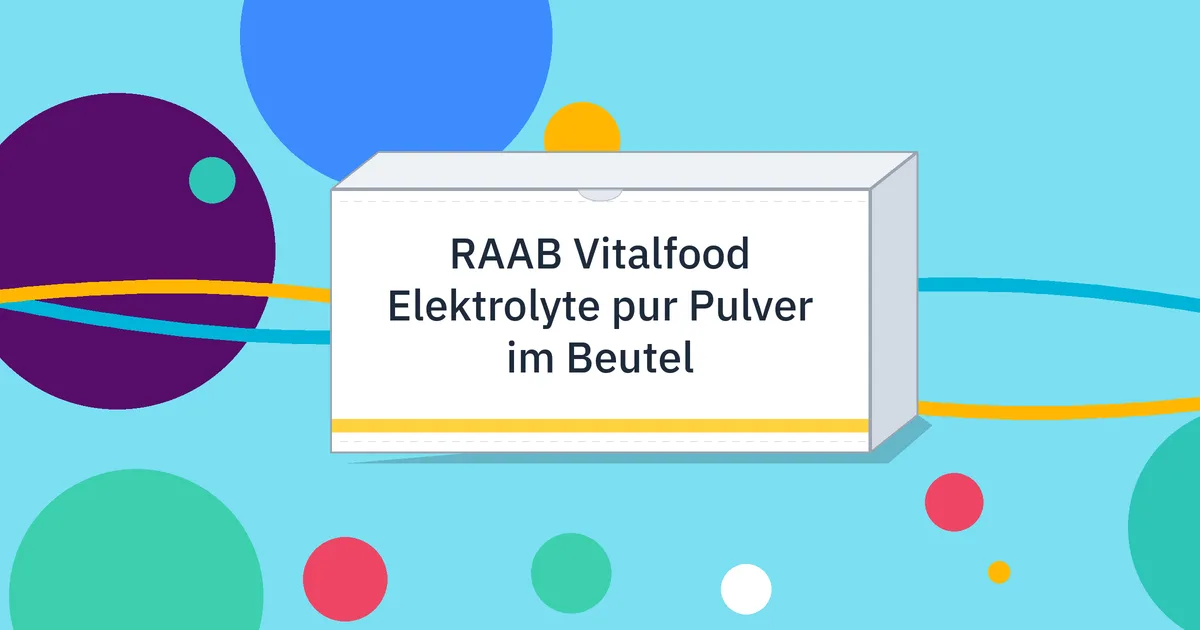 Symbolbild: Packung mit der Aufschrift RAAB Vitalfood Elektrolyte pur Pulver im Beutel (PZN 19906482) – Verfügbarkeit und Bezug in Apotheken in Frankfurt am Main