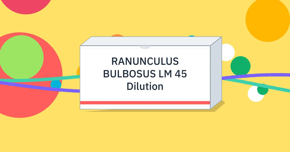 Symbolbild: Packung mit der Aufschrift RANUNCULUS BULBOSUS LM 45 Dilution (PZN 13046452) – Verfügbarkeit und Bezug in Apotheken in Frankfurt am Main