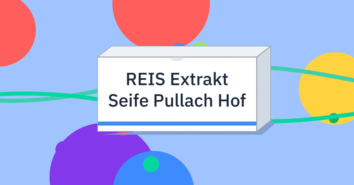 Symbolbild: Packung mit der Aufschrift REIS Extrakt Seife Pullach Hof (PZN 20421123) – Verfügbarkeit und Bezug in Apotheken in Frankfurt am Main