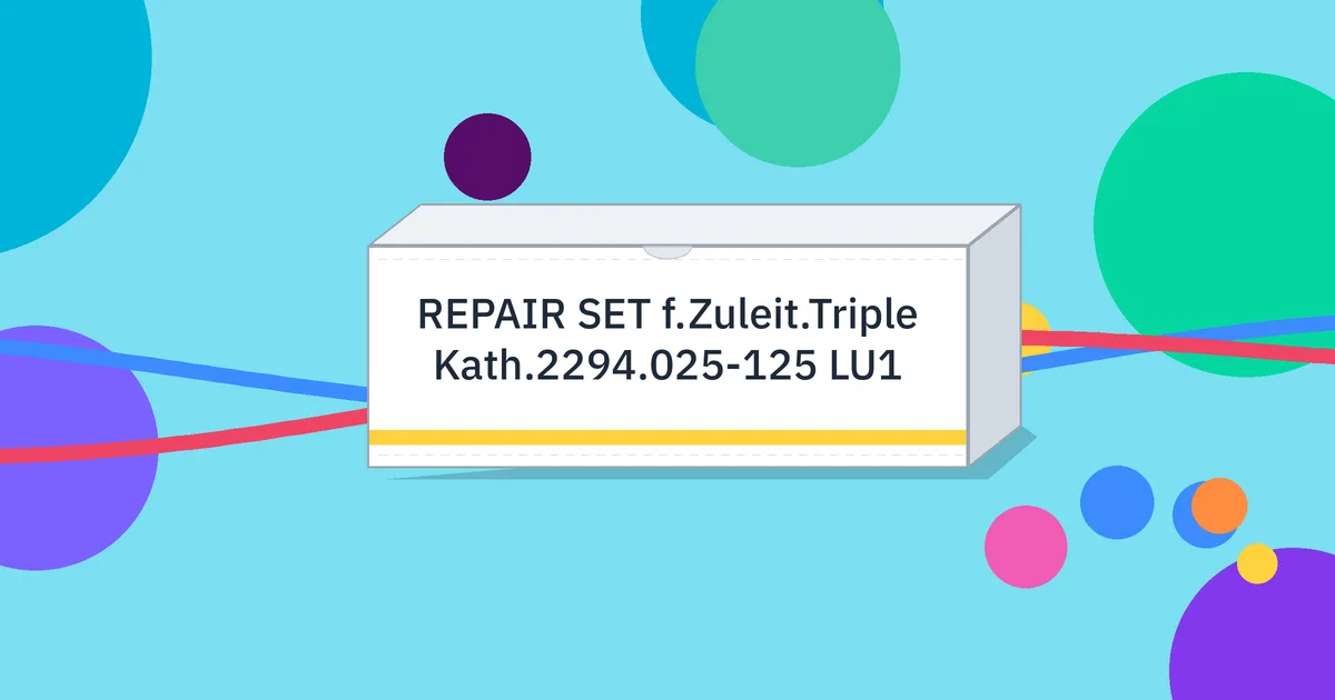 Symbolbild: Packung mit der Aufschrift REPAIR SET f.Zuleit.Triple Kath.2294.025-125 LU1 (PZN 09398493) – Verfügbarkeit und Bezug in Apotheken in Frankfurt am Main