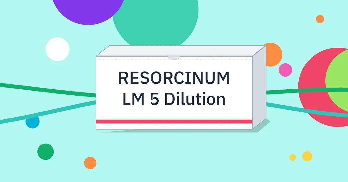 Symbolbild: Packung mit der Aufschrift RESORCINUM LM 5 Dilution (PZN 13047032) – Verfügbarkeit und Bezug in Apotheken in Frankfurt am Main
