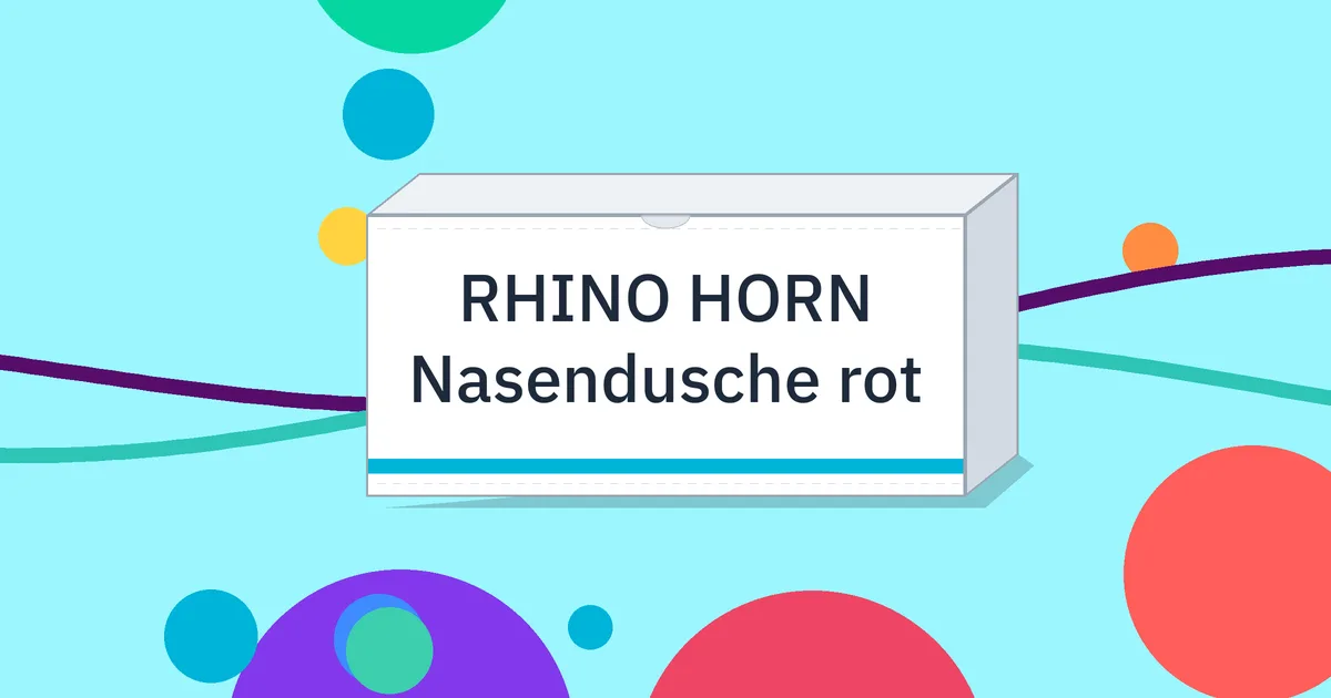 Symbolbild: Packung mit der Aufschrift RHINO HORN Nasendusche rot (PZN 17185156) – Verfügbarkeit und Bezug in Apotheken in Frankfurt am Main