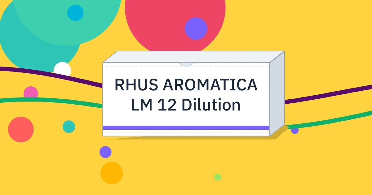 Symbolbild: Packung mit der Aufschrift RHUS AROMATICA LM 12 Dilution (PZN 13051789) – Verfügbarkeit und Bezug in Apotheken in Frankfurt am Main