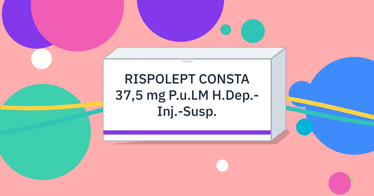 Symbolbild: Packung mit der Aufschrift RISPOLEPT CONSTA 37,5 mg P.u.LM H.Dep.-Inj.-Susp. (PZN 16841173) – Verfügbarkeit und Bezug in Apotheken in Frankfurt am Main