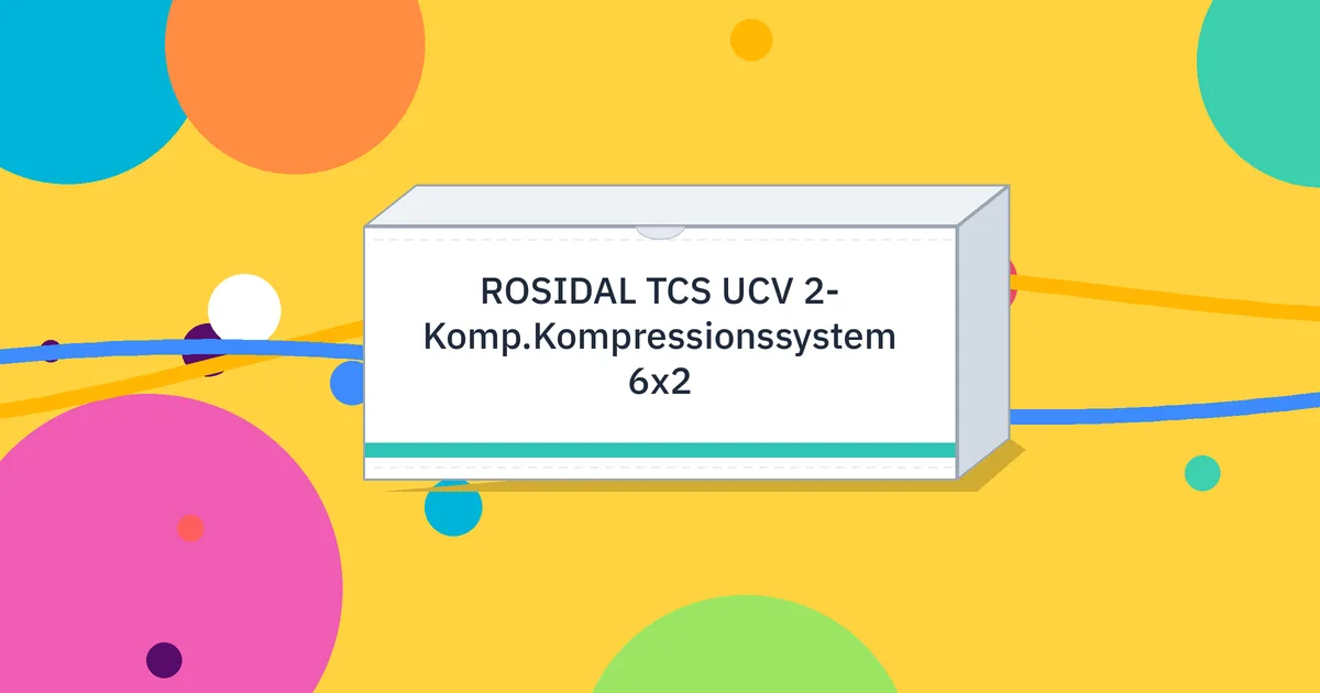 Symbolbild: Packung mit der Aufschrift ROSIDAL TCS UCV 2-Komp.Kompressionssystem 6x2 (PZN 17435280) – Verfügbarkeit und Bezug in Apotheken in Frankfurt am Main