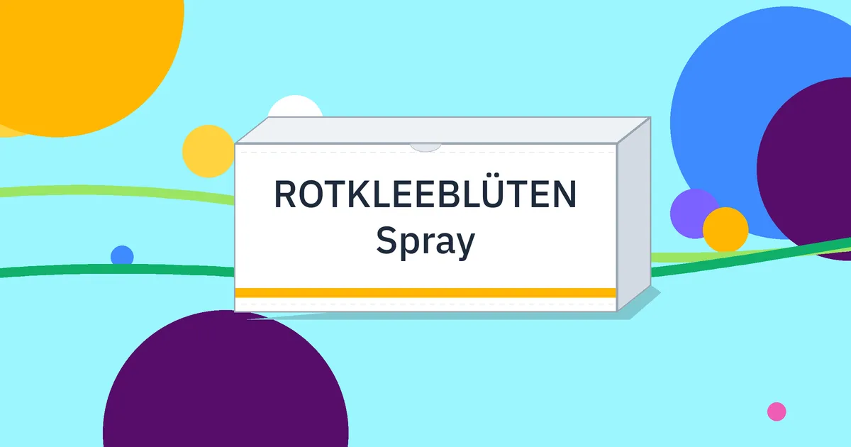 Symbolbild: Packung mit der Aufschrift ROTKLEEBLÜTEN Spray (PZN 11713507) – Verfügbarkeit und Bezug in Apotheken in Frankfurt am Main