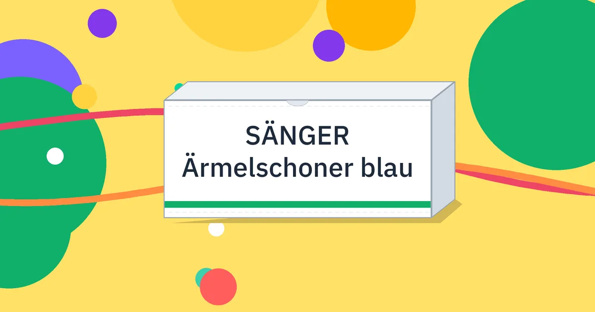 Symbolbild: Packung mit der Aufschrift SÄNGER Ärmelschoner blau (PZN 00773908) – Verfügbarkeit und Bezug in Apotheken in Frankfurt am Main