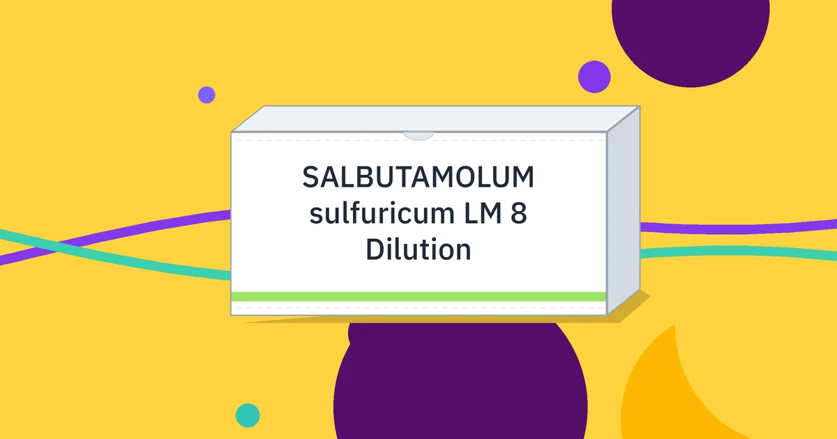 Symbolbild: Packung mit der Aufschrift SALBUTAMOLUM sulfuricum LM 8 Dilution (PZN 18271739) – Verfügbarkeit und Bezug in Apotheken in Frankfurt am Main