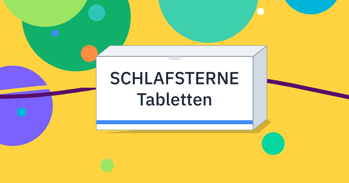 Symbolbild: Packung mit der Aufschrift SCHLAFSTERNE Tabletten (PZN 02026021) – Verfügbarkeit und Bezug in Apotheken in Frankfurt am Main
