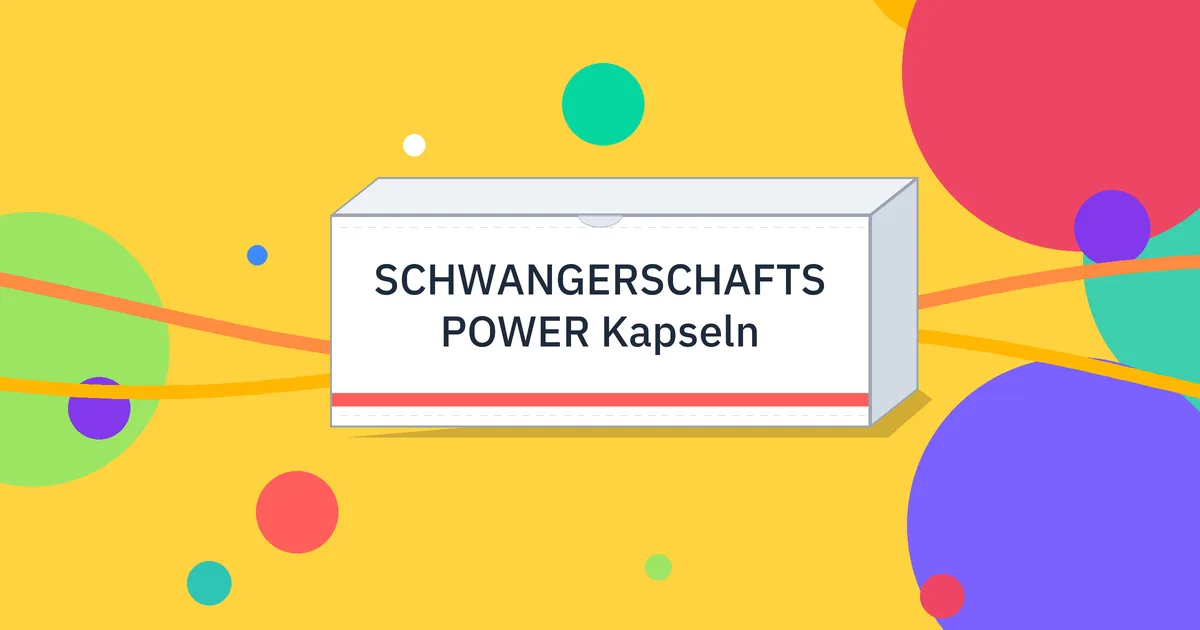 Symbolbild: Packung mit der Aufschrift SCHWANGERSCHAFTS POWER Kapseln (PZN 19302519) – Verfügbarkeit und Bezug in Apotheken in Frankfurt am Main