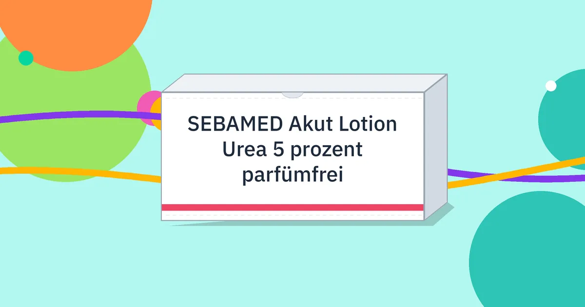 Symbolbild: Packung mit der Aufschrift SEBAMED Akut Lotion Urea 5 prozent parfümfrei (PZN 19949528) – Verfügbarkeit und Bezug in Apotheken in Frankfurt am Main