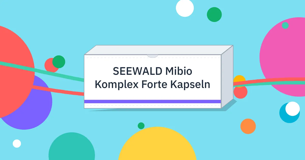 Symbolbild: Packung mit der Aufschrift SEEWALD Mibio Komplex Forte Kapseln (PZN 19545392) – Verfügbarkeit und Bezug in Apotheken in Frankfurt am Main