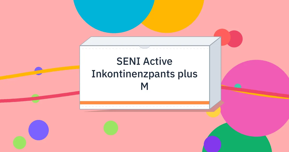 Symbolbild: Packung mit der Aufschrift SENI Active Inkontinenzpants plus M (PZN 07227468) – Verfügbarkeit und Bezug in Apotheken in Frankfurt am Main