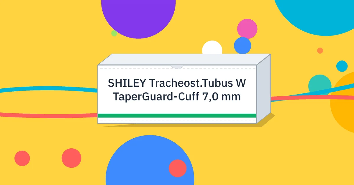 Symbolbild: Packung mit der Aufschrift SHILEY Tracheost.Tubus W TaperGuard-Cuff 7,0 mm (PZN 18410394) – Verfügbarkeit und Bezug in Apotheken in Frankfurt am Main