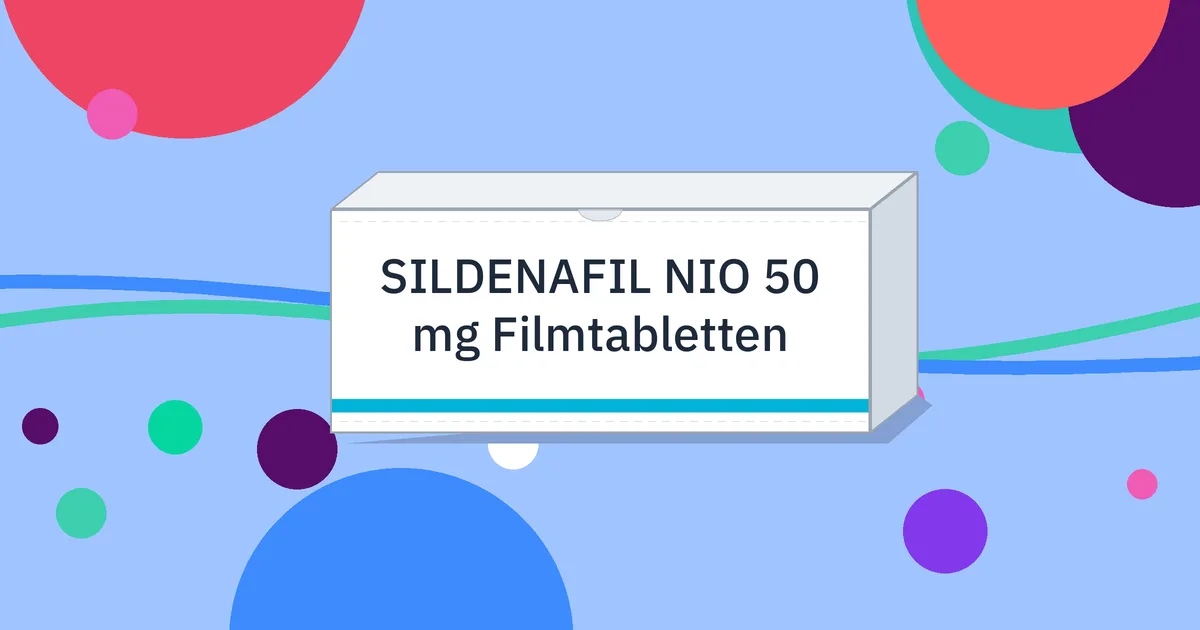 Symbolbild: Packung mit der Aufschrift SILDENAFIL NIO 50 mg Filmtabletten (PZN 15617396) – Verfügbarkeit und Bezug in Apotheken in Frankfurt am Main
