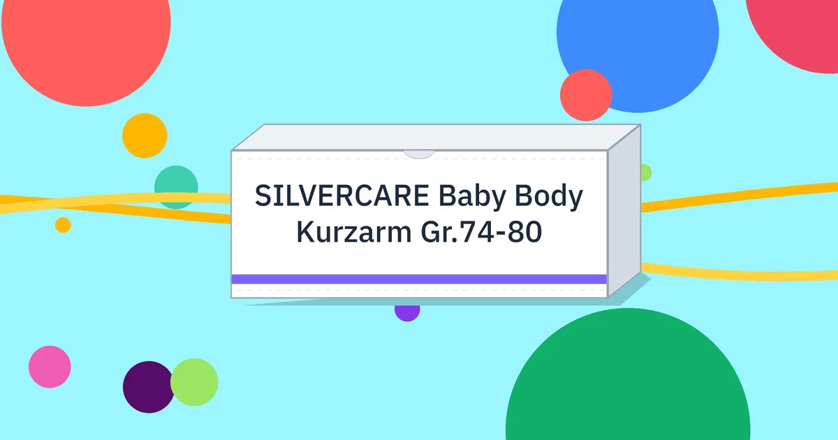 Symbolbild: Packung mit der Aufschrift SILVERCARE Baby Body Kurzarm Gr.74-80 (PZN 09270586) – Verfügbarkeit und Bezug in Apotheken in Frankfurt am Main