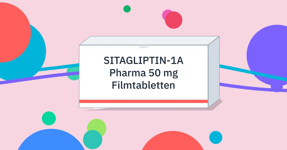 Symbolbild: Packung mit der Aufschrift SITAGLIPTIN-1A Pharma 50 mg Filmtabletten (PZN 17816266) – Verfügbarkeit und Bezug in Apotheken in Frankfurt am Main