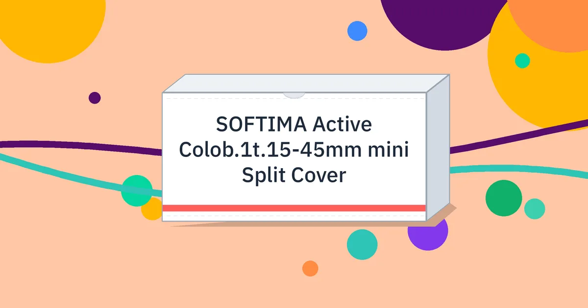 Symbolbild: Packung mit der Aufschrift SOFTIMA Active Colob.1t.15-45mm mini Split Cover (PZN 12499111) – Verfügbarkeit und Bezug in Apotheken in Frankfurt am Main