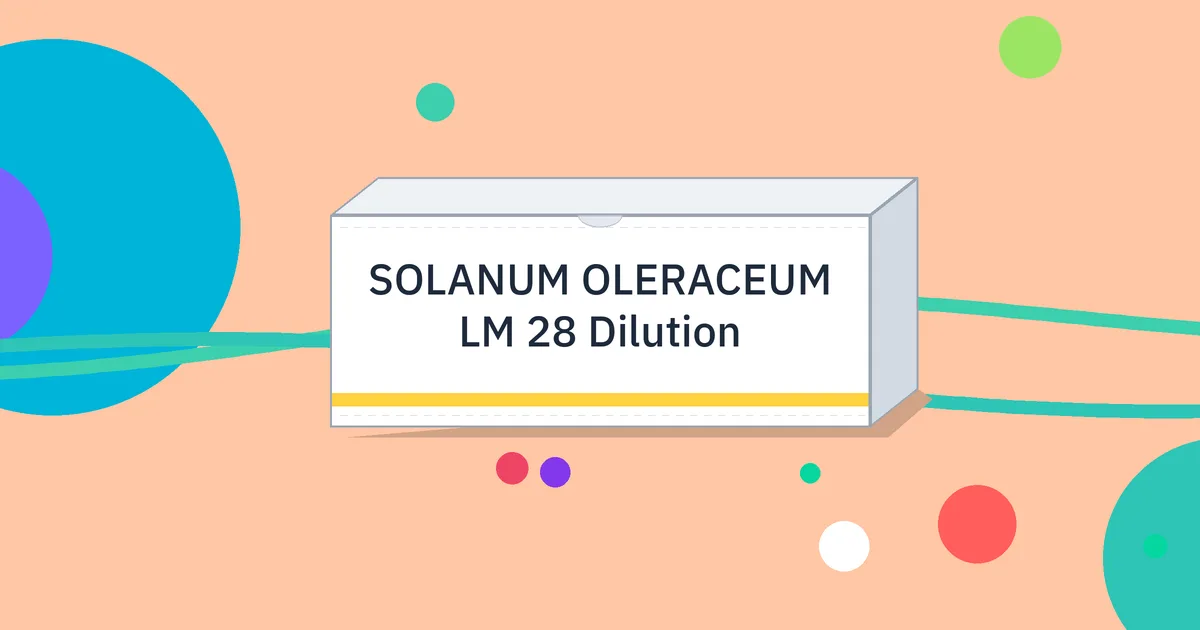Symbolbild: Packung mit der Aufschrift SOLANUM OLERACEUM LM 28 Dilution (PZN 13193526) – Verfügbarkeit und Bezug in Apotheken in Frankfurt am Main