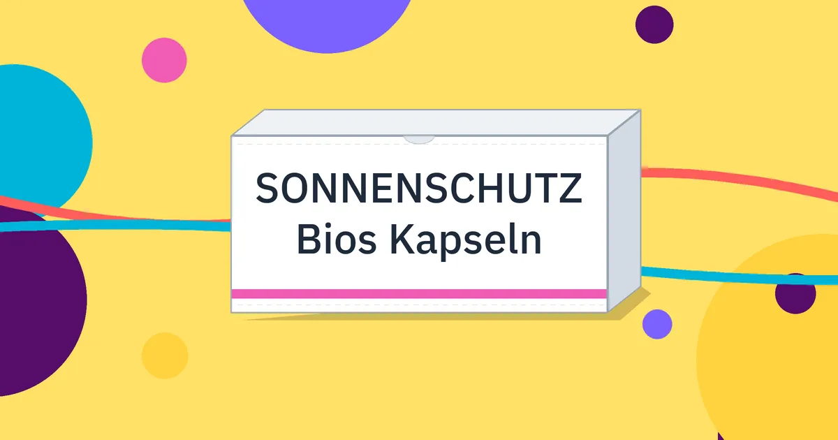 Symbolbild: Packung mit der Aufschrift SONNENSCHUTZ Bios Kapseln (PZN 05995513) – Verfügbarkeit und Bezug in Apotheken in Frankfurt am Main