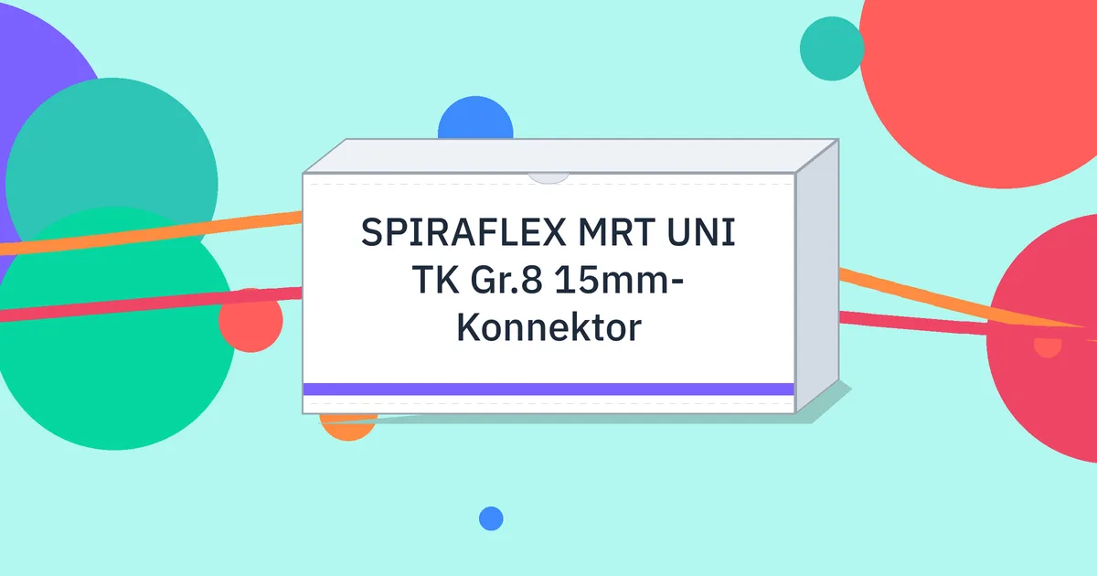 Symbolbild: Packung mit der Aufschrift SPIRAFLEX MRT UNI TK Gr.8 15mm-Konnektor (PZN 12410855) – Verfügbarkeit und Bezug in Apotheken in Frankfurt am Main