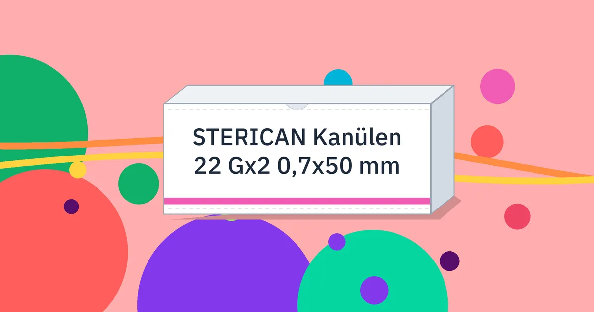 Symbolbild: Packung mit der Aufschrift STERICAN Kanülen 22 Gx2 0,7x50 mm (PZN 16016807) – Verfügbarkeit und Bezug in Apotheken in Frankfurt am Main