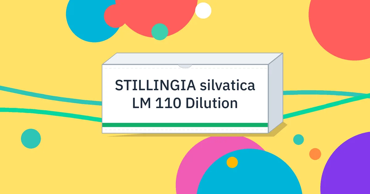 Symbolbild: Packung mit der Aufschrift STILLINGIA silvatica LM 110 Dilution (PZN 13201697) – Verfügbarkeit und Bezug in Apotheken in Frankfurt am Main