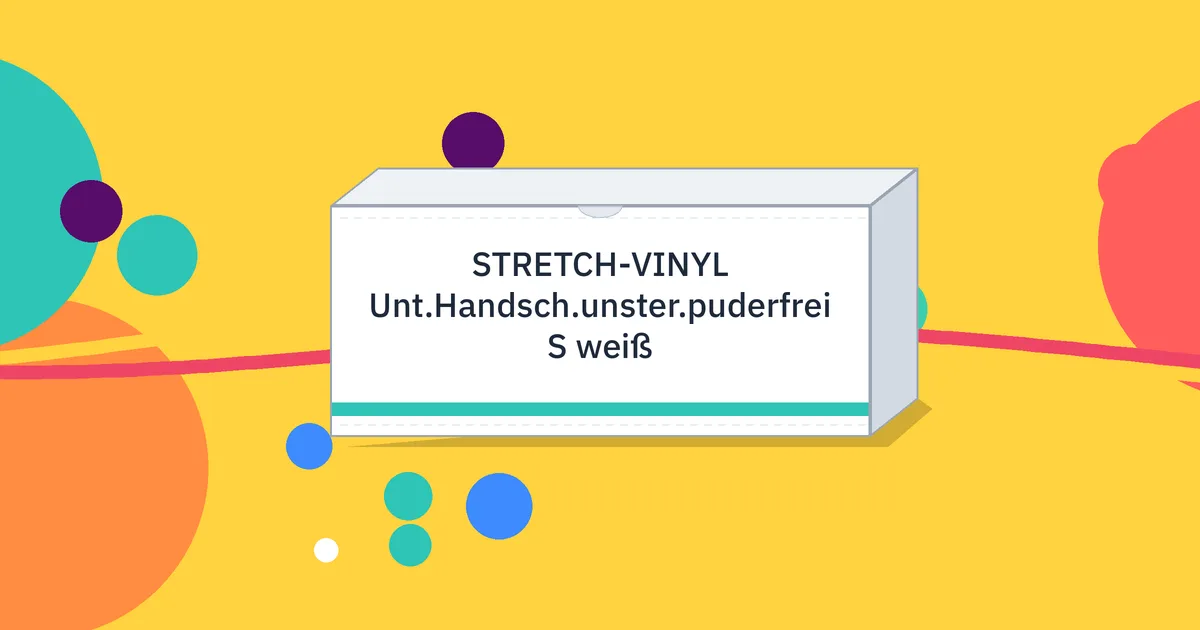 Symbolbild: Packung mit der Aufschrift STRETCH-VINYL Unt.Handsch.unster.puderfrei S weiß (PZN 11069012) – Verfügbarkeit und Bezug in Apotheken in Frankfurt am Main
