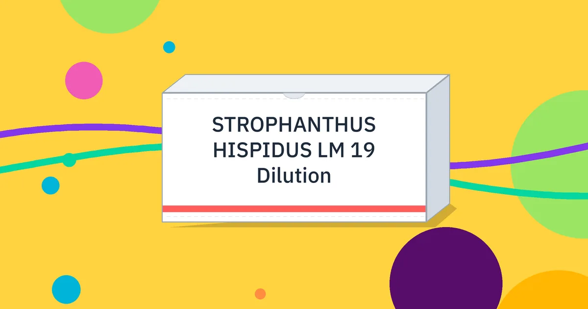 Symbolbild: Packung mit der Aufschrift STROPHANTHUS HISPIDUS LM 19 Dilution (PZN 13205413) – Verfügbarkeit und Bezug in Apotheken in Frankfurt am Main