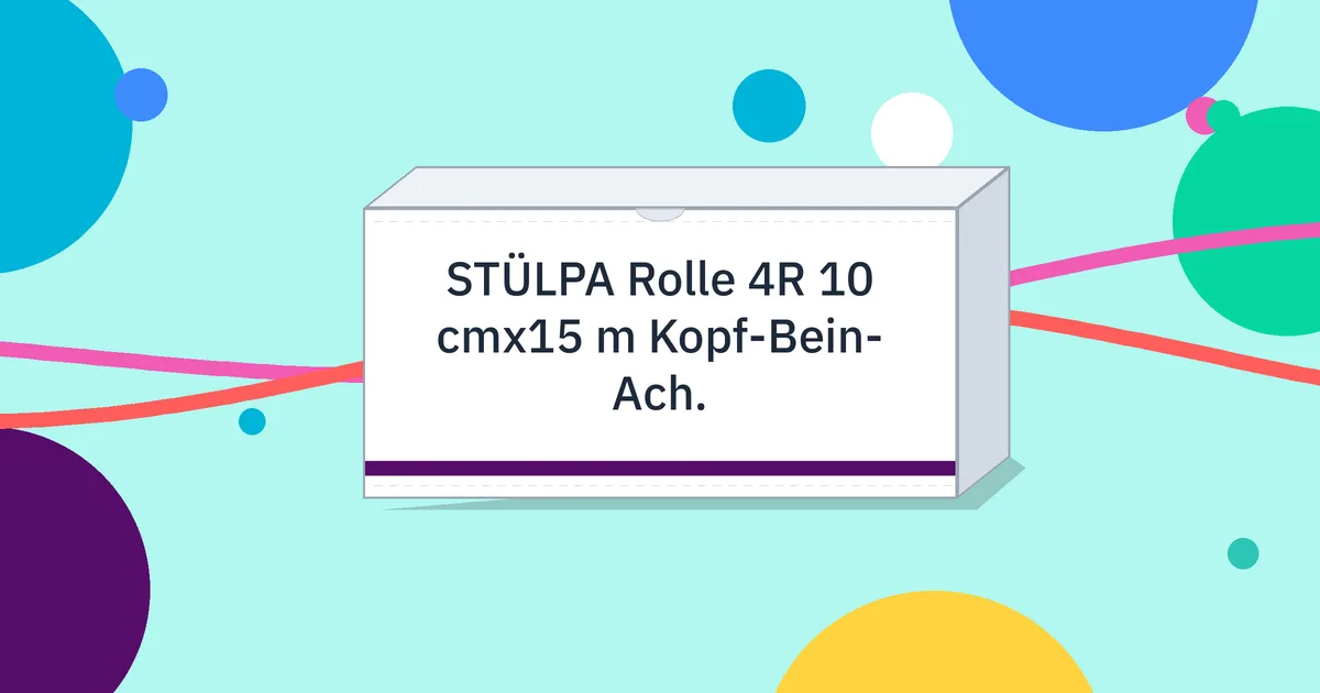 Symbolbild: Packung mit der Aufschrift STÜLPA Rolle 4R 10 cmx15 m Kopf-Bein-Ach. (PZN 18003157) – Verfügbarkeit und Bezug in Apotheken in Frankfurt am Main