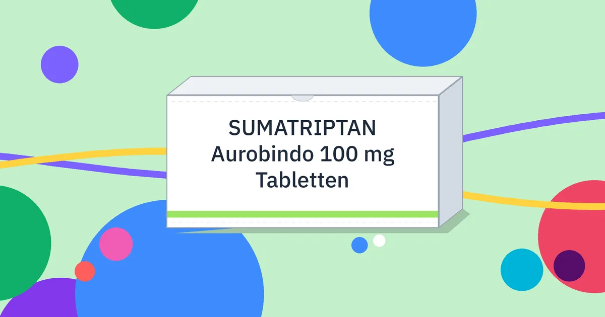 Symbolbild: Packung mit der Aufschrift SUMATRIPTAN Aurobindo 100 mg Tabletten (PZN 18369102) – Verfügbarkeit und Bezug in Apotheken in Frankfurt am Main