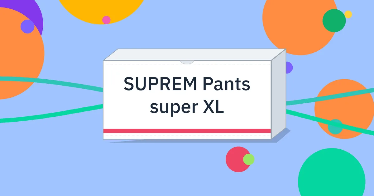 Symbolbild: Packung mit der Aufschrift SUPREM Pants super XL (PZN 08836258) – Verfügbarkeit und Bezug in Apotheken in Frankfurt am Main