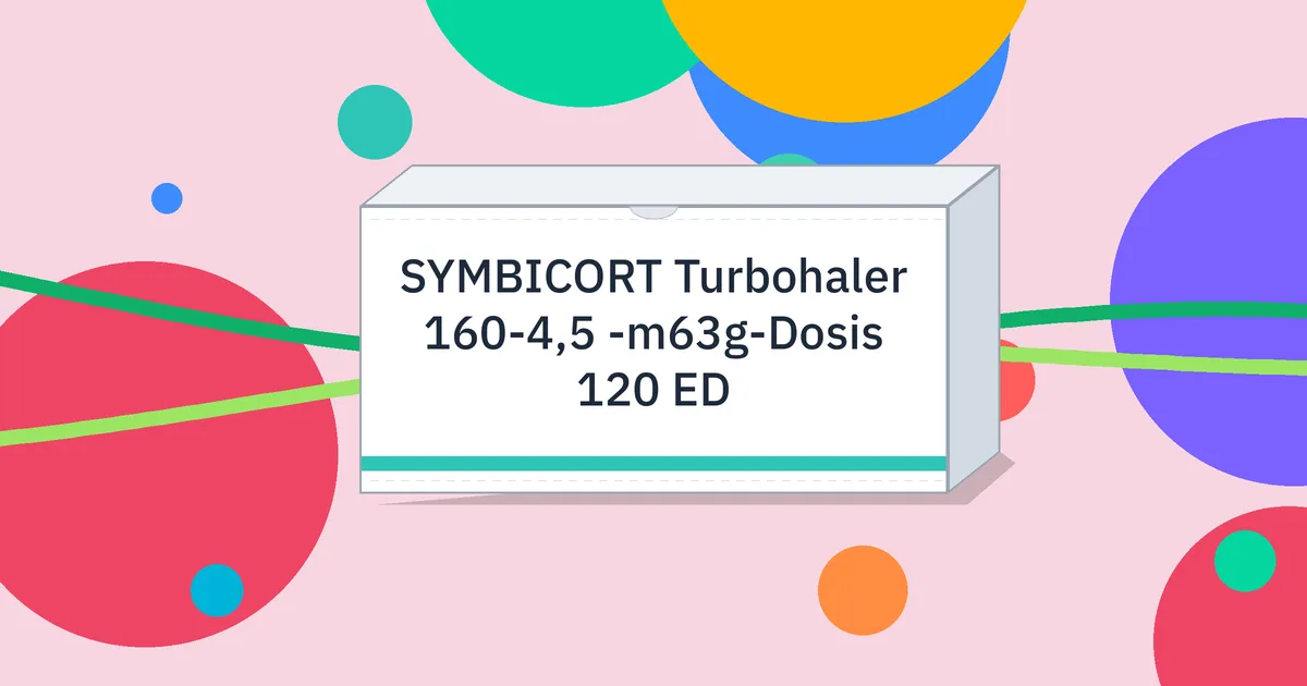 Symbolbild: Packung mit der Aufschrift SYMBICORT Turbohaler 160-4,5 -m63g-Dosis 120 ED (PZN 16860928) – Verfügbarkeit und Bezug in Apotheken in Frankfurt am Main