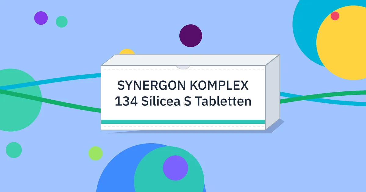 Symbolbild: Packung mit der Aufschrift SYNERGON KOMPLEX 134 Silicea S Tabletten (PZN 20167280) – Verfügbarkeit und Bezug in Apotheken in Frankfurt am Main
