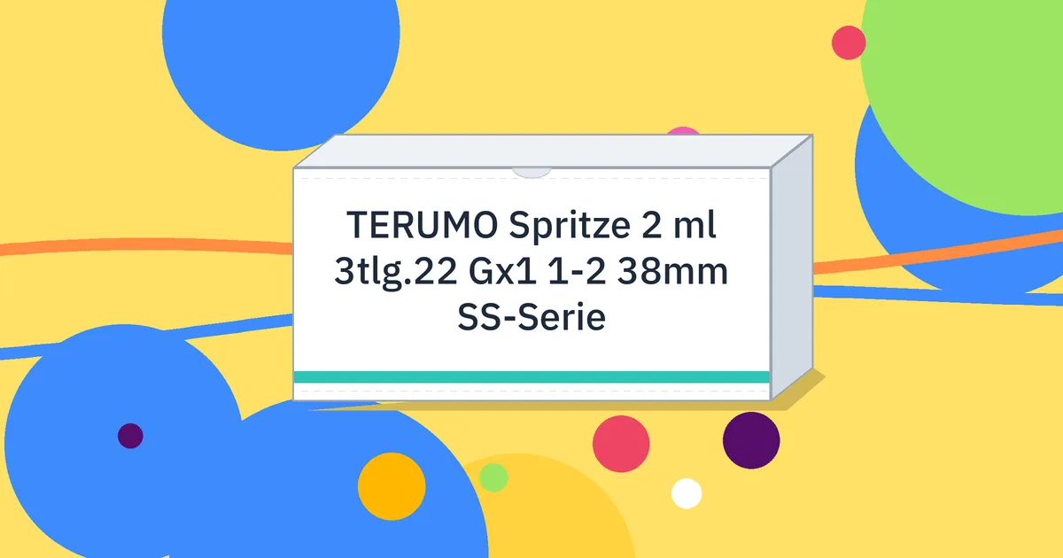 Symbolbild: Packung mit der Aufschrift TERUMO Spritze 2 ml 3tlg.22 Gx1 1-2 38mm SS-Serie (PZN 18060681) – Verfügbarkeit und Bezug in Apotheken in Frankfurt am Main