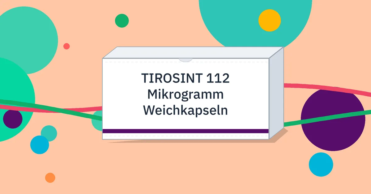 Symbolbild: Packung mit der Aufschrift TIROSINT 112 Mikrogramm Weichkapseln (PZN 16499444) – Verfügbarkeit und Bezug in Apotheken in Frankfurt am Main