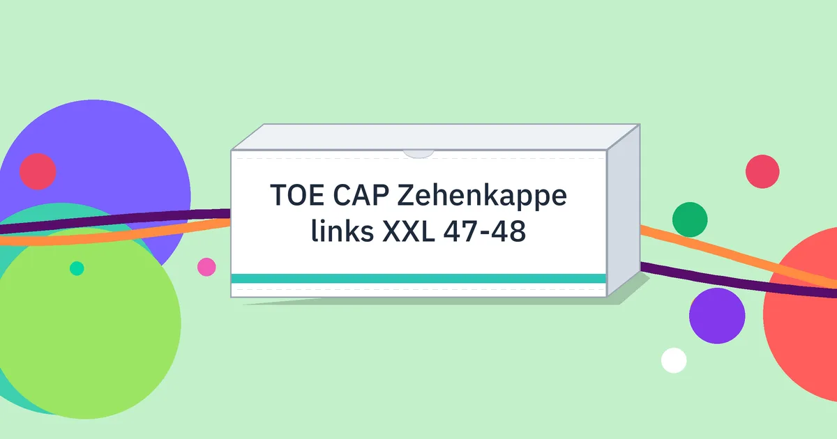 Symbolbild: Packung mit der Aufschrift TOE CAP Zehenkappe links XXL 47-48 (PZN 16631613) – Verfügbarkeit und Bezug in Apotheken in Frankfurt am Main