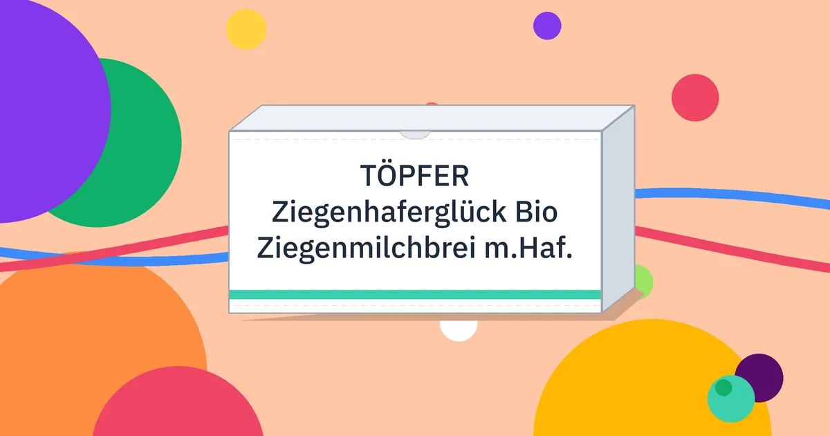 Symbolbild: Packung mit der Aufschrift TÖPFER Ziegenhaferglück Bio Ziegenmilchbrei m.Haf. (PZN 20548059) – Verfügbarkeit und Bezug in Apotheken in Frankfurt am Main